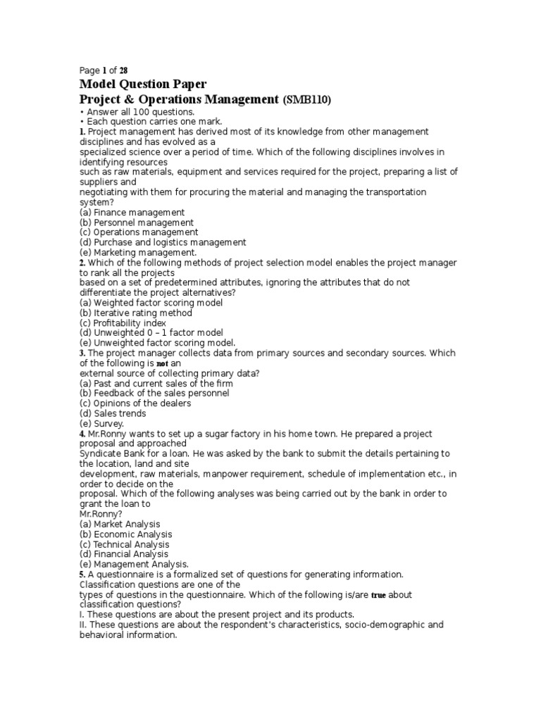 ICFAI Distance MBA Module 2 - Project Operation Management | PDF | Inventory | Operations Management