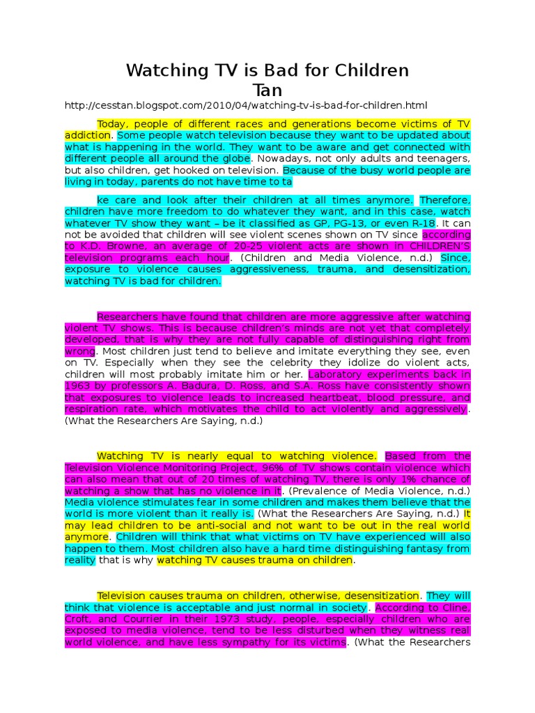 Impact of TV on Children's Behavior | PDF | Violence | Psychological Trauma