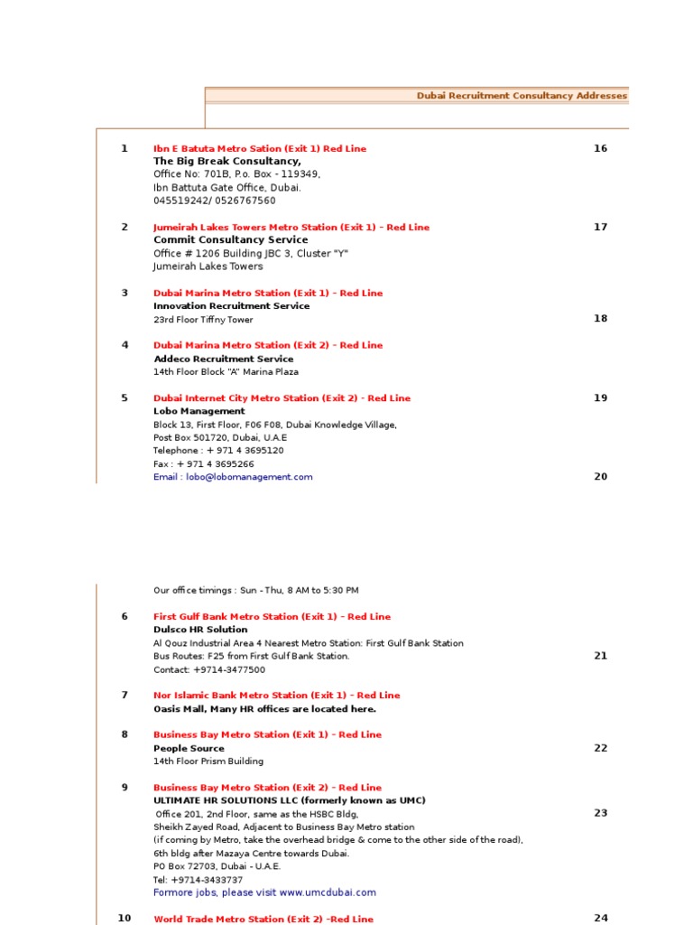 Uae Recruitment Services Pdf Dubai United Arab Emirates