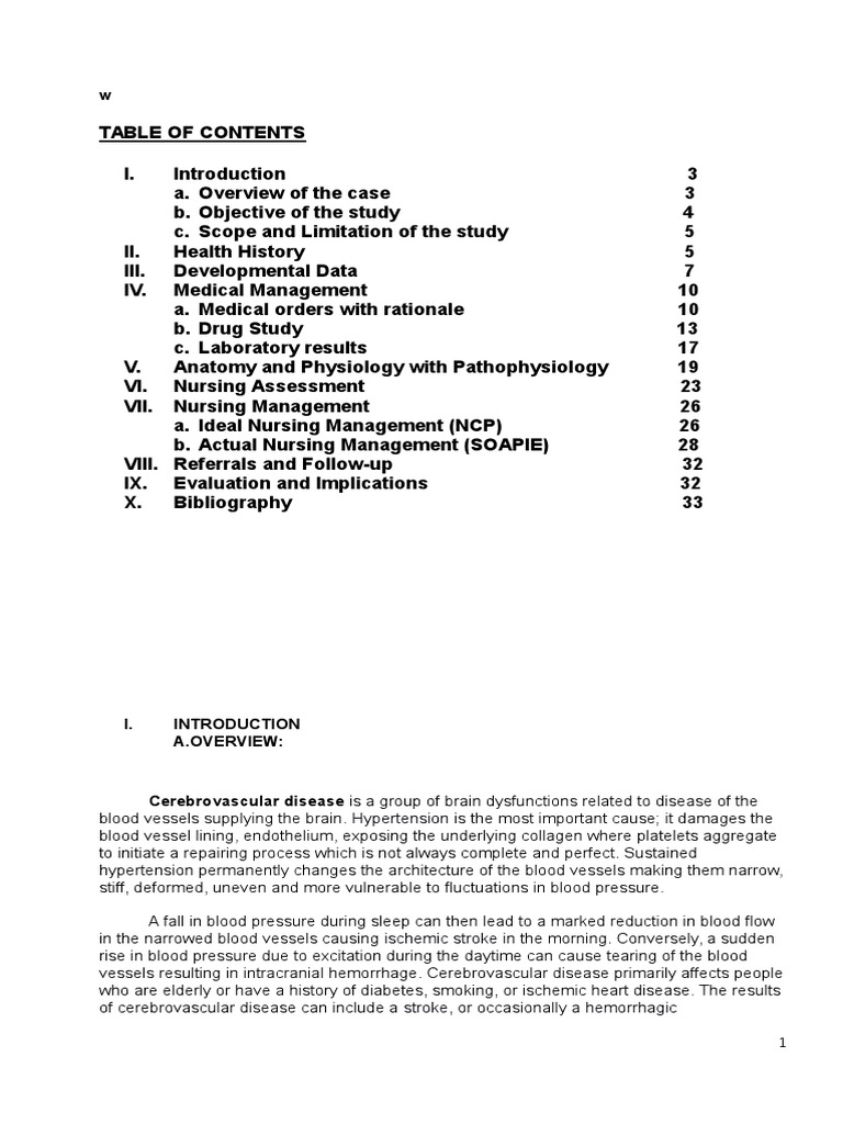 CVA Format Case Study | PDF | Skull | Brainstem
