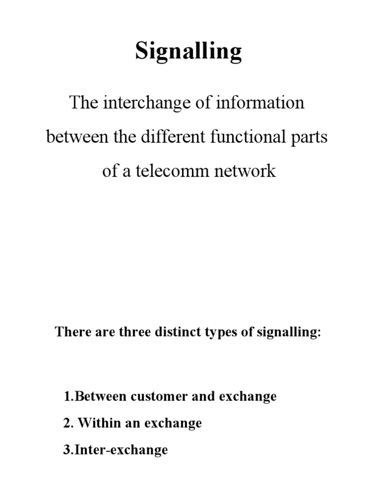 Signalling Network Types and Functions | PDF | Osi Model ...