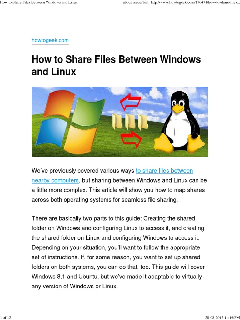How To Share Files Between Windows and Linux | PDF | Computer File ...