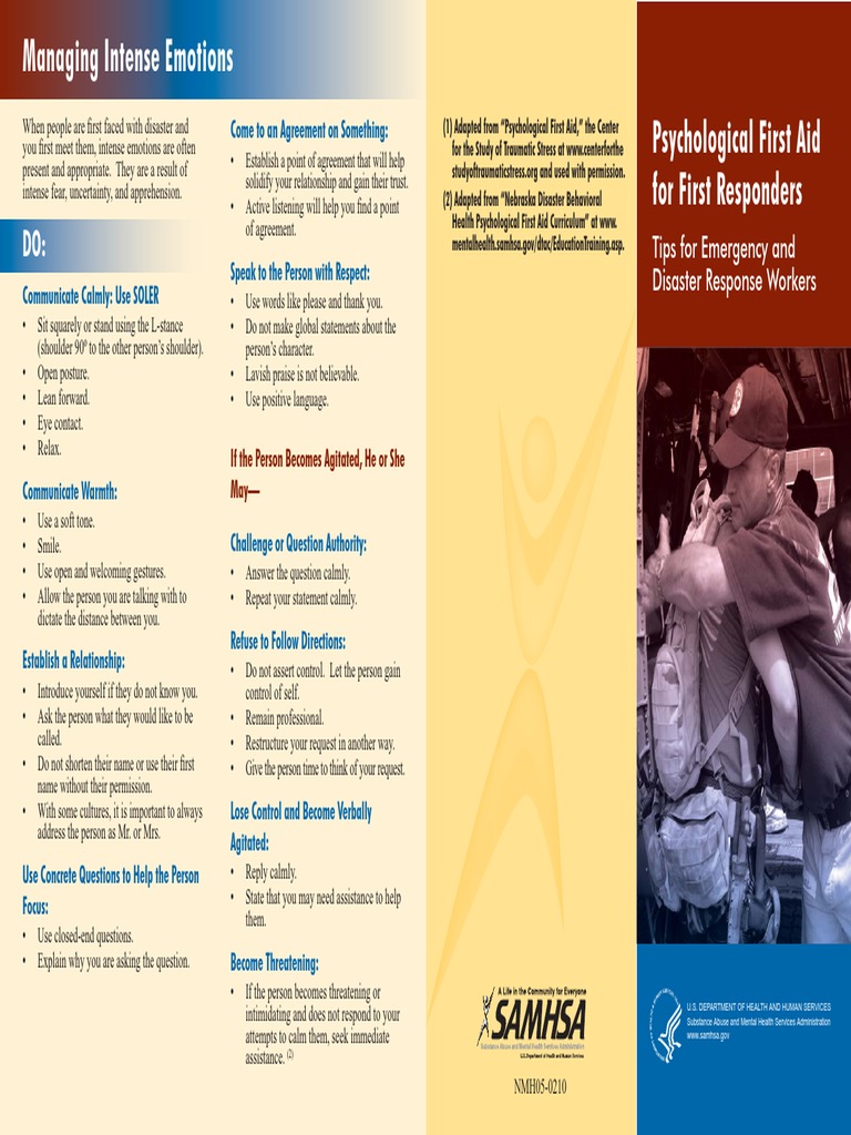 Phylogical First Aid For First Responders | PDF | Grief | Psychological ...