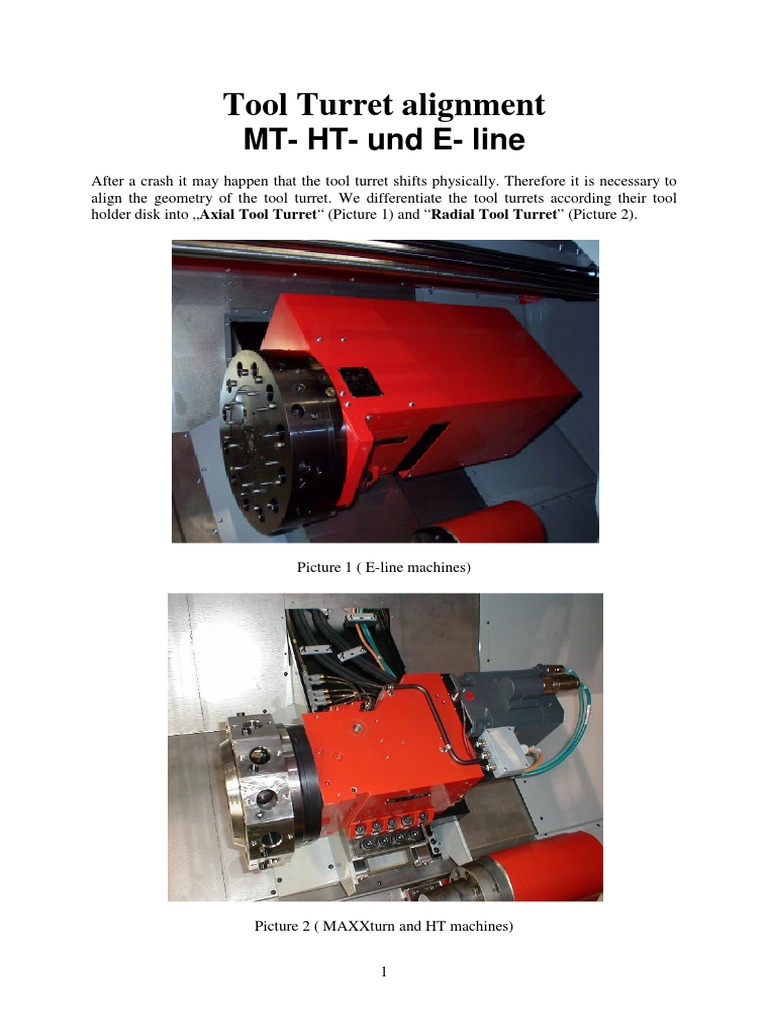 Alignment of the Tool Turret MT-HT-E en V2x | Screw | Cartesian ...