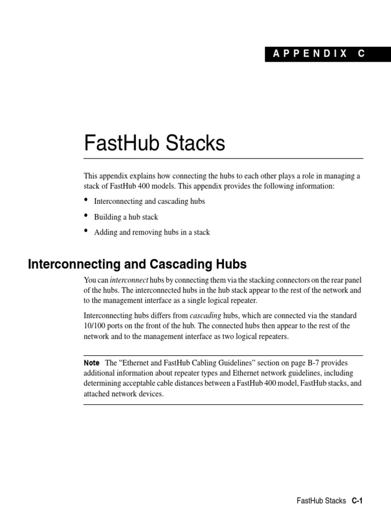 Fasthub Stacks: Interconnecting and Cascading Hubs | PDF | Electrical ...