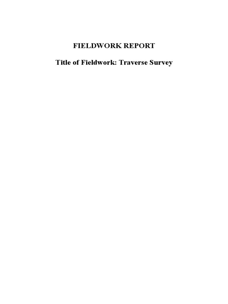 Fieldwork Report | PDF | Surveying | Field Research