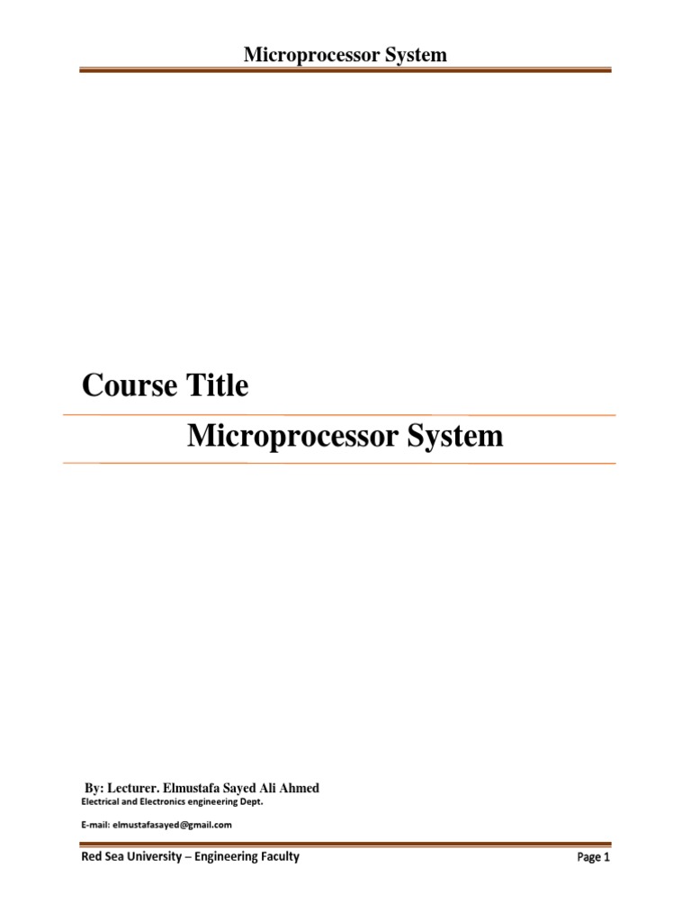 Course Title Microprocessor System | PDF | Central Processing Unit | Microprocessor