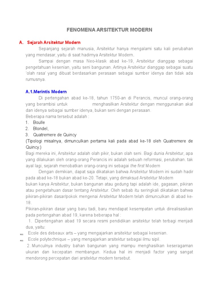 Fenomena Arsitektur Modern | PDF | Seni | Sejarah