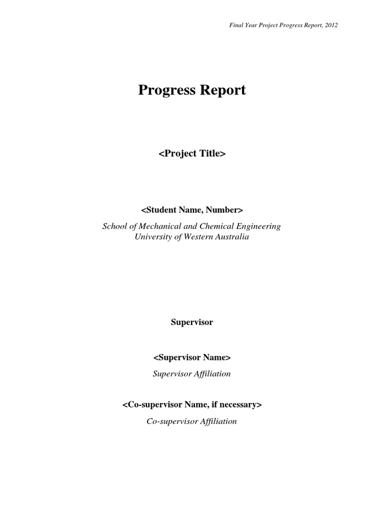 Progress Report Template | PDF | Portable Document Format | Computing