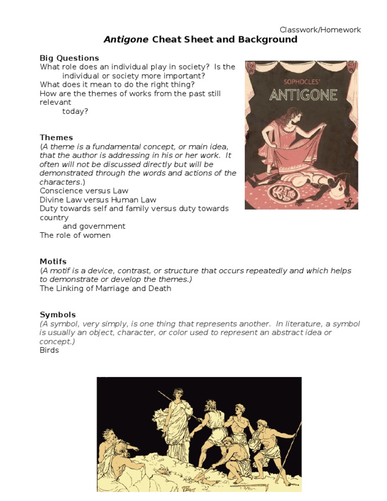 Antigone Cheat Sheet | PDF | Science & Mathematics