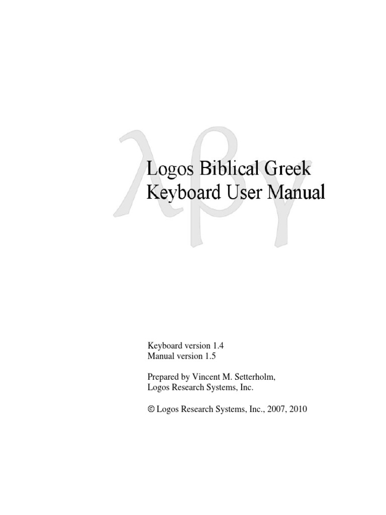 Logos Biblical Greek Keyboard | PDF