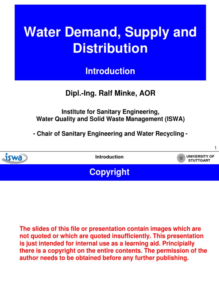 Water Demand and Supply Intro | PDF | Drinking Water | Water Supply Network
