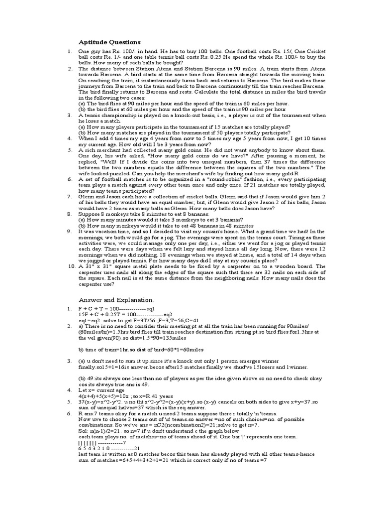 Aptitude Questions: Answer and Explanation | PDF | Pointer (Computer Programming) | C++