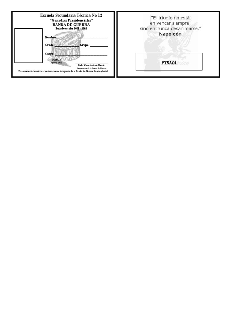 Formato Credencial