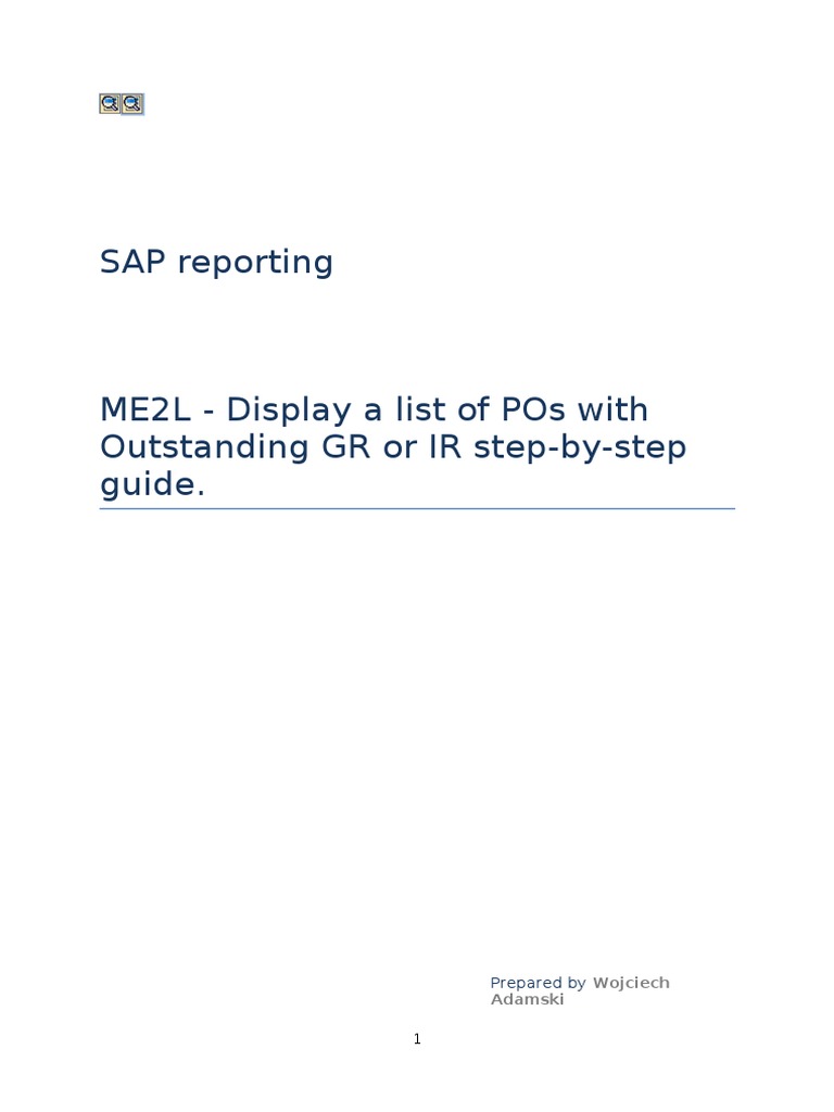 ME2L Step-By-step GUIDE - Display A List of POs | PDF | Microsoft Excel ...
