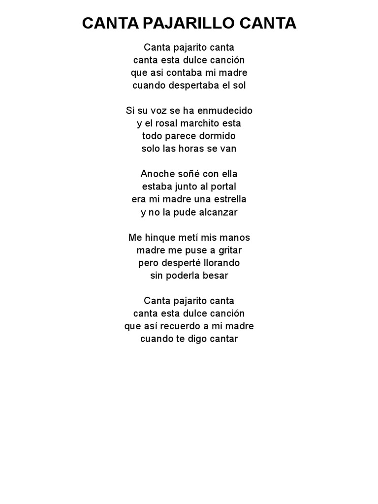 Canta Pajarillo Canta | PDF