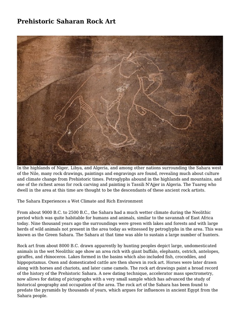 Prehistoric Saharan Rock Art | PDF | Sahara | Rock Art