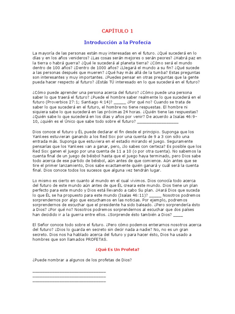 Capitulo 1 Introducción A La Profecía | PDF | Profeta | Profecía