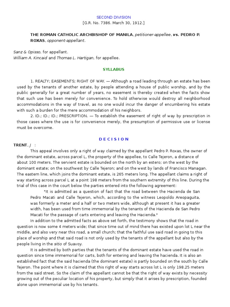 PROP CASES OUTLINE 7 - Right of Way - Light & View | PDF | Evidence ...