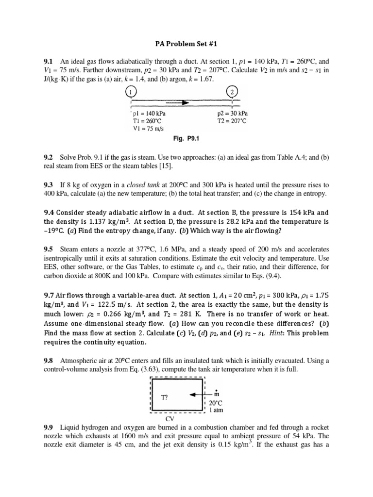 Fluid Dynamics Problem Set Solutions | PDF | Rocket | Gases