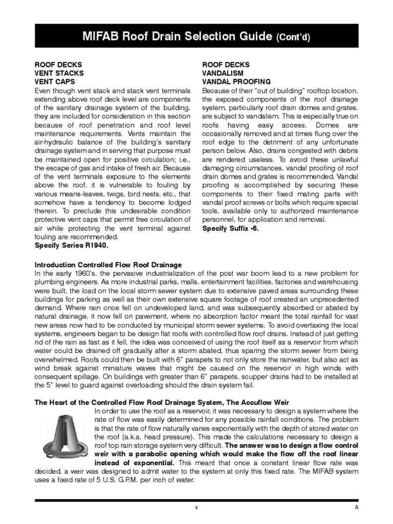MIFAB Control Flo Roof Drains | PDF | Storm Drain | Drainage