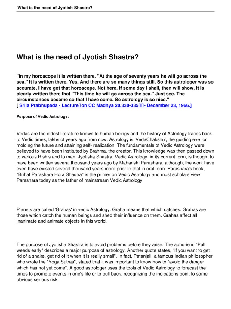 Understanding Jyotish Shastra's Importance | PDF | Vedas | Zodiac