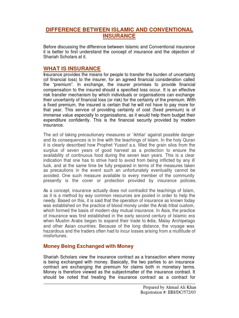 Takaful and Conventional Insurance | PDF | Insurance | Religion And Belief