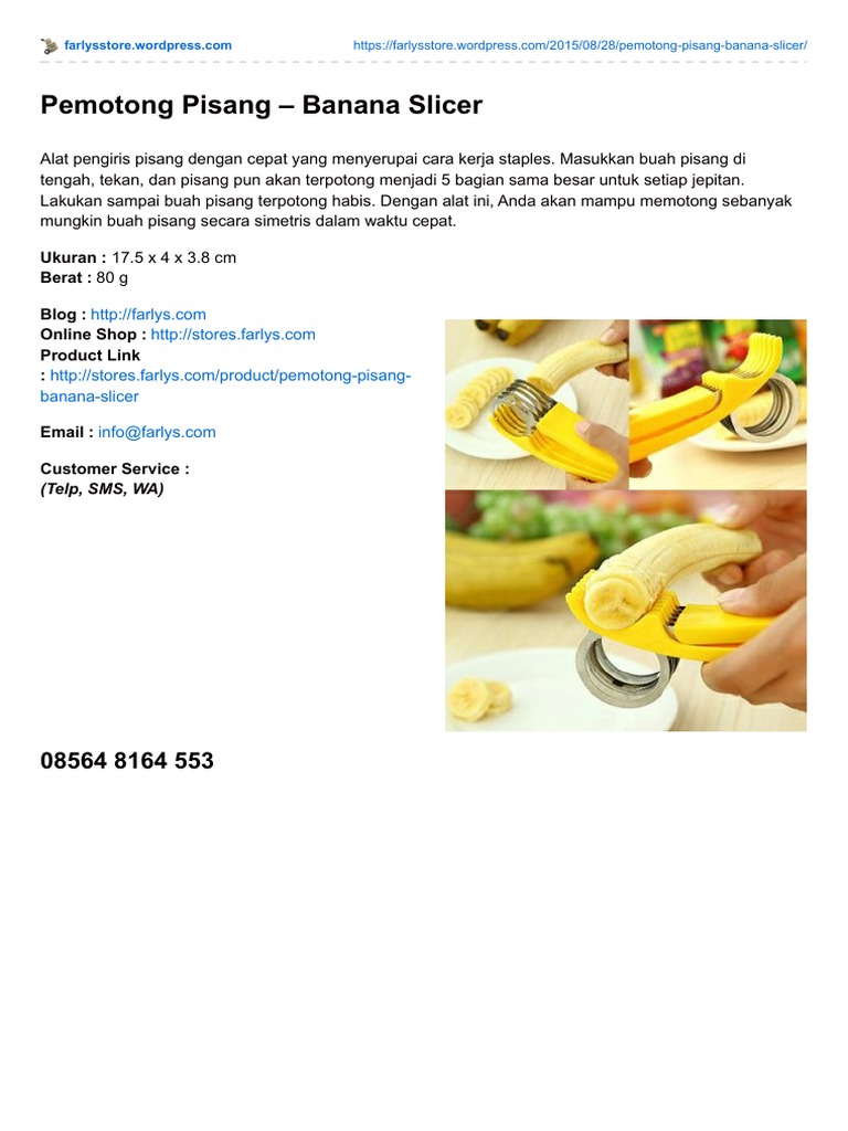 Alat Pemotong Pisang Manual | PDF