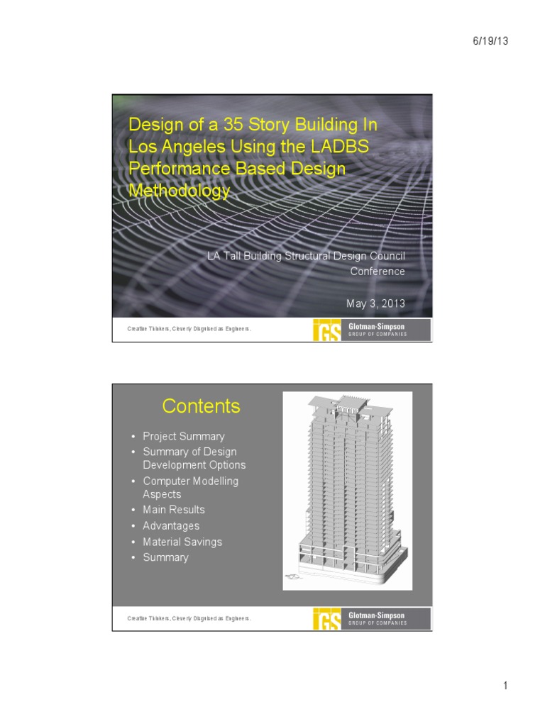 Design of A 35 Story Building in Los Angeles Using The LADBS ...