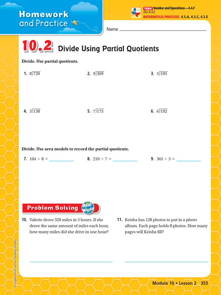 10 2 Divide Using Partial Quotients | PDF | Business