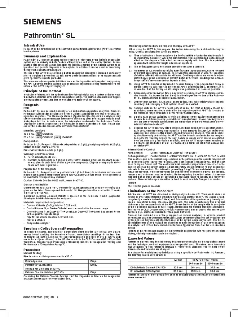 Pathromtin SL | PDF | Platelet | Blood
