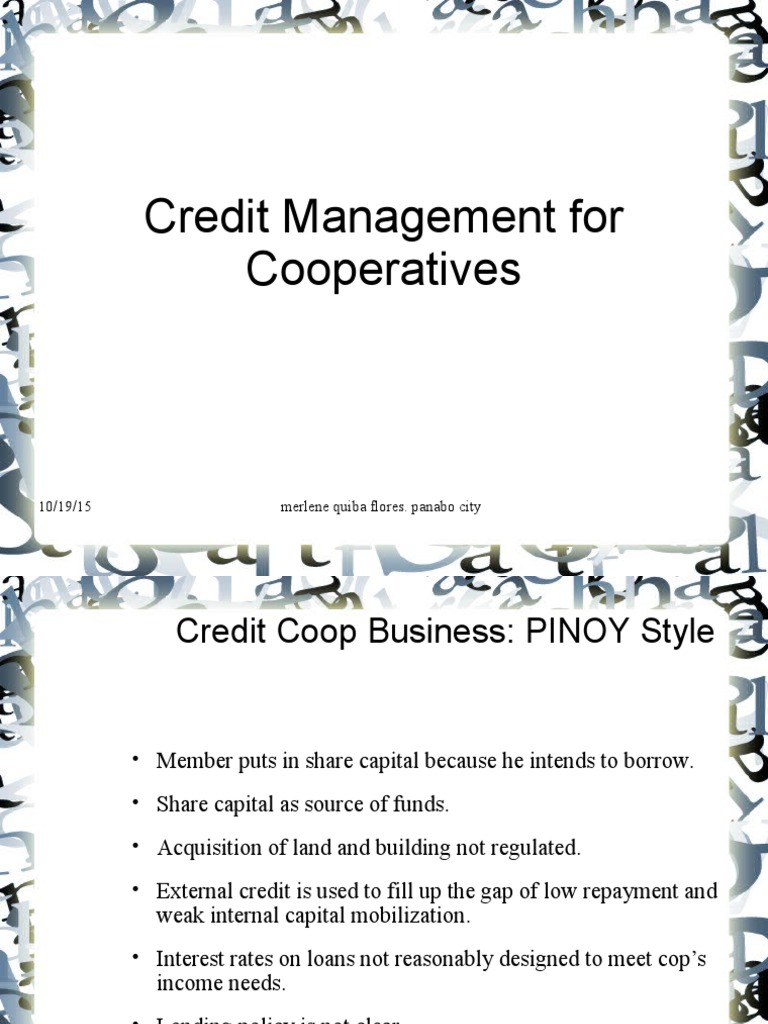 Credit Management for Cooperatives | Loans | Credit (Finance)