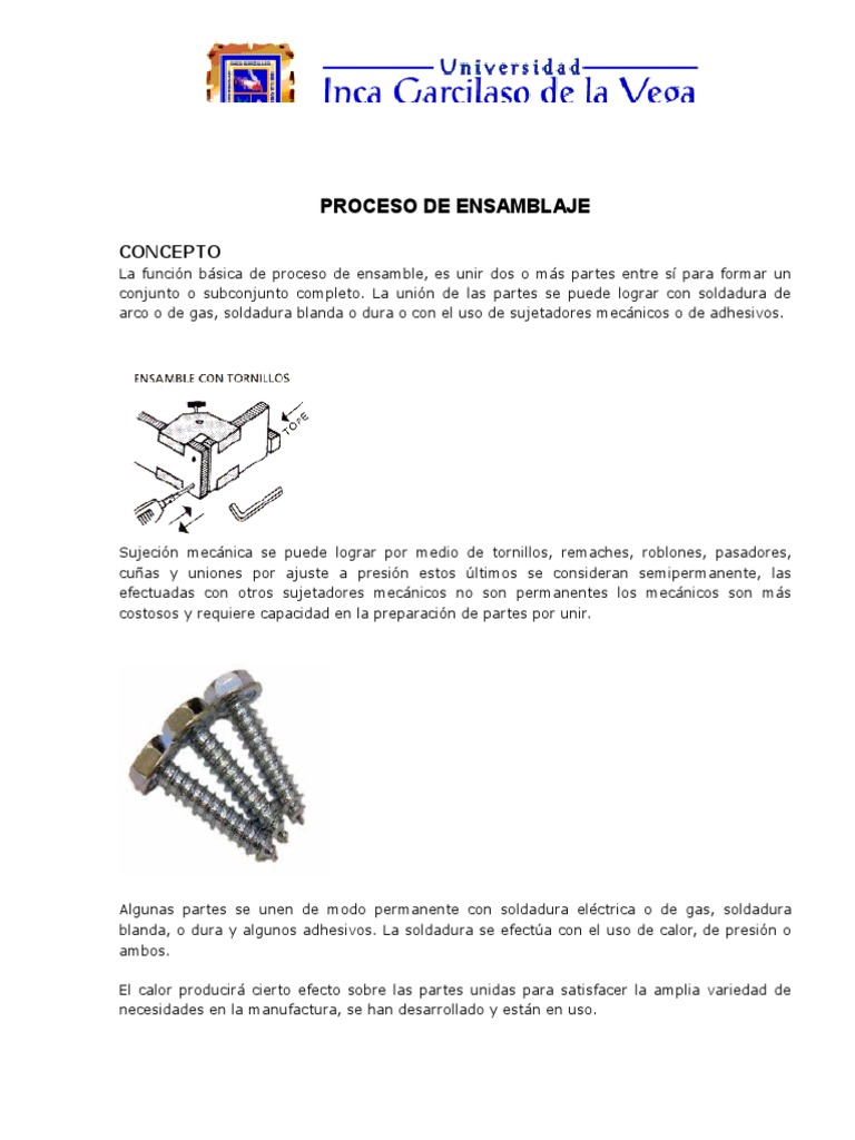 Tipos de Ensambles Mecánicos | PDF | Soldadura | Construcción