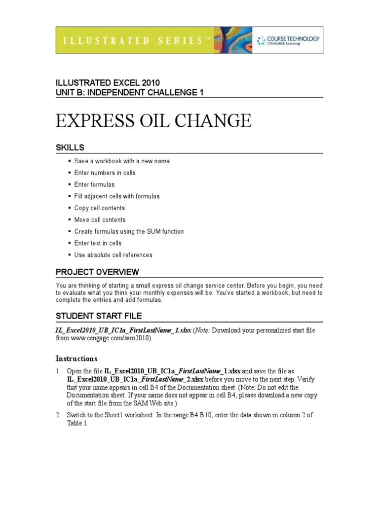 Assignment IL Excel2010 UB IC1a | PDF | Microsoft Excel | Computing And ...