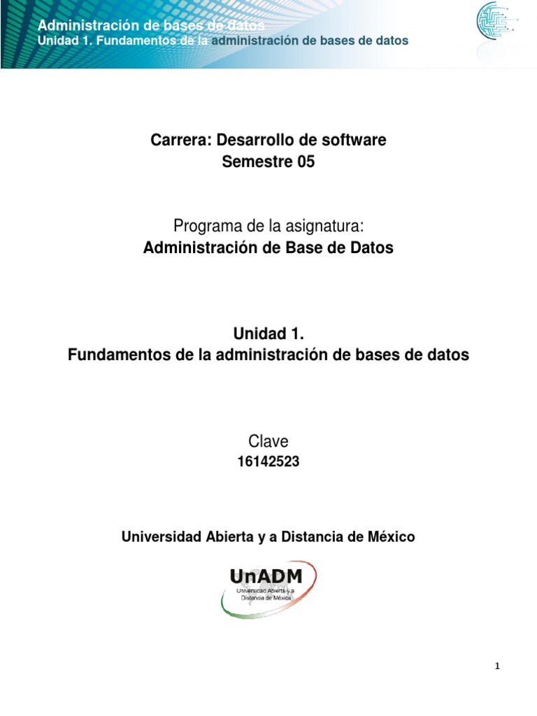 Unidad 1. Fundamentos de La Admnistración de Bases de Datos | PDF | Distribución de Linux | Mi sql