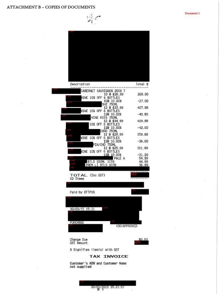 Wine Receipts | PDF