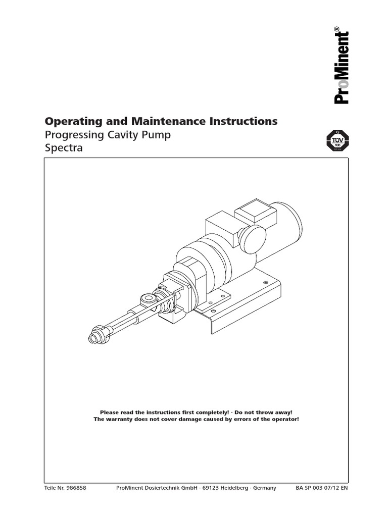 Progressive Cavity Pump O&M | PDF | Pump | Safety