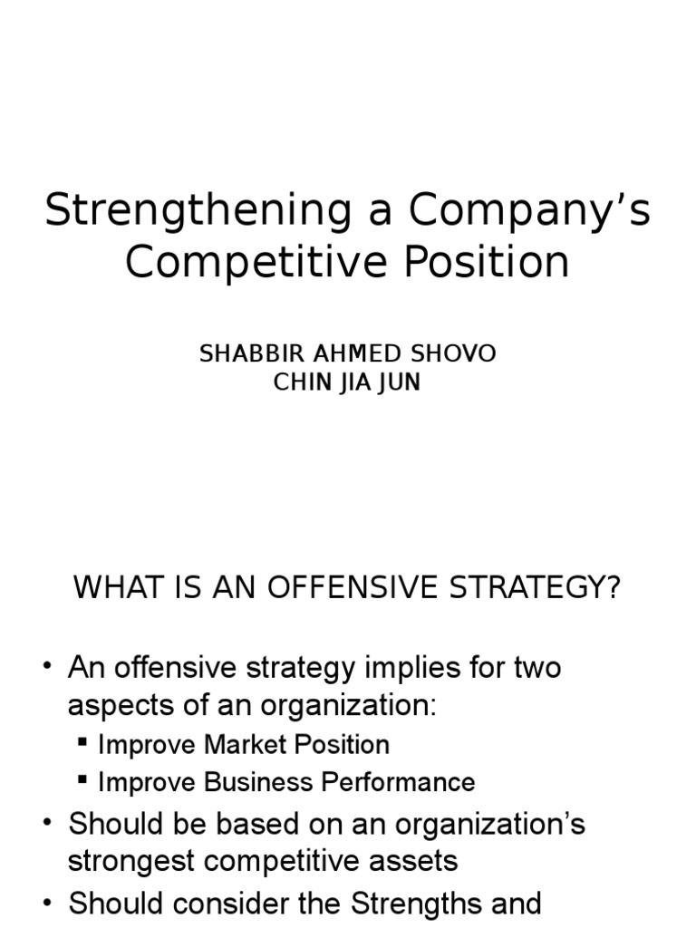Strengthening Competitive Position Strategies | PDF | Strategic ...