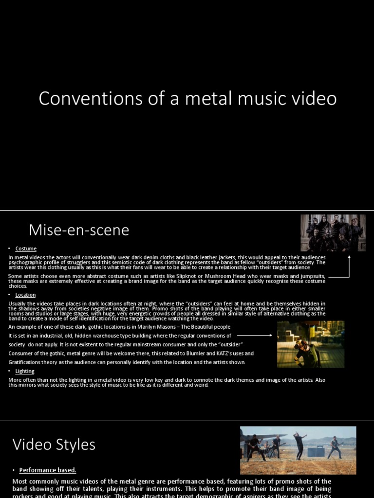 Metal Music Video Conventions Explained | PDF | Heavy Metal Music ...