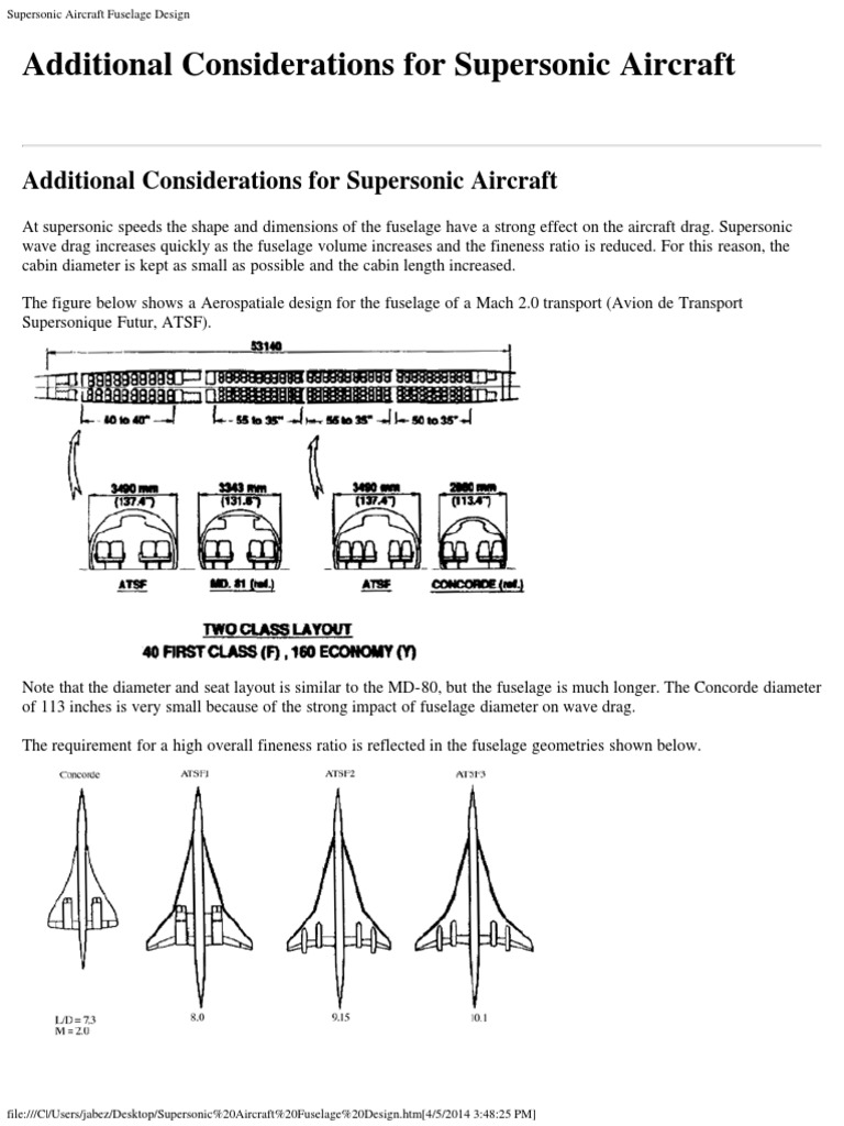 Supersonic Aircraft Fuselage Design Insights | PDF | Business ...