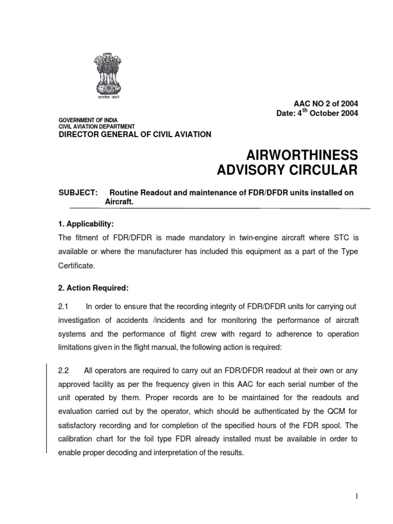 AAC 2 of 2004 FDR Readout in India | PDF | Flight Recorder | Aviation