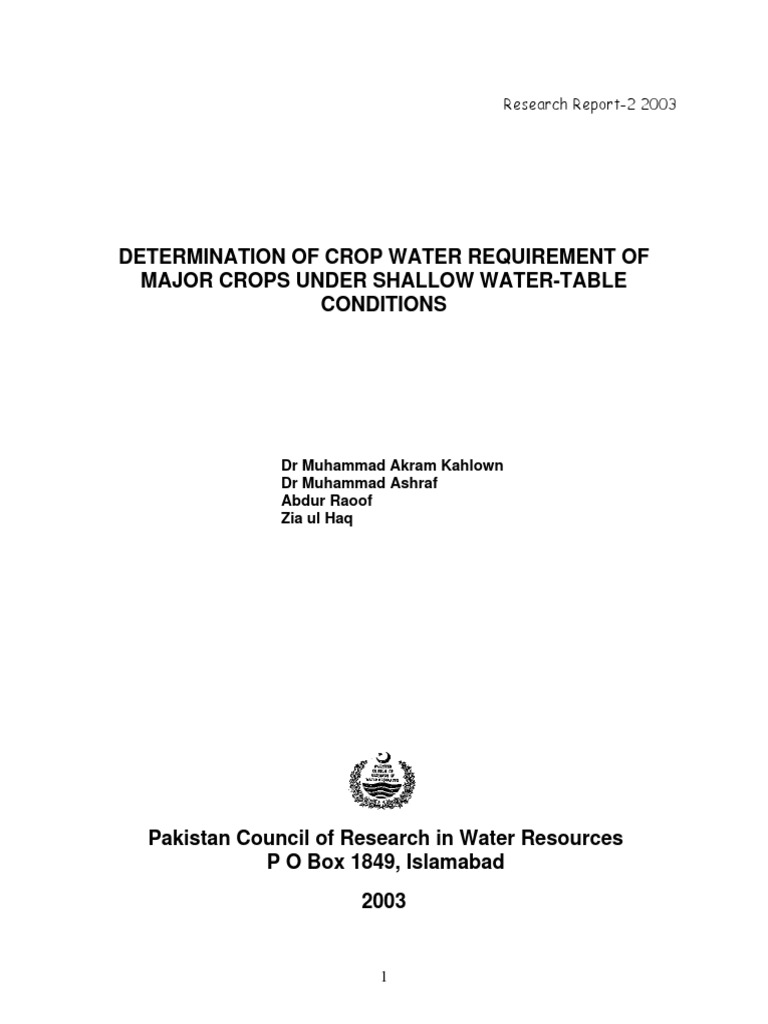 Crop Calendar Pakistan | PDF | Water Resources | Evapotranspiration