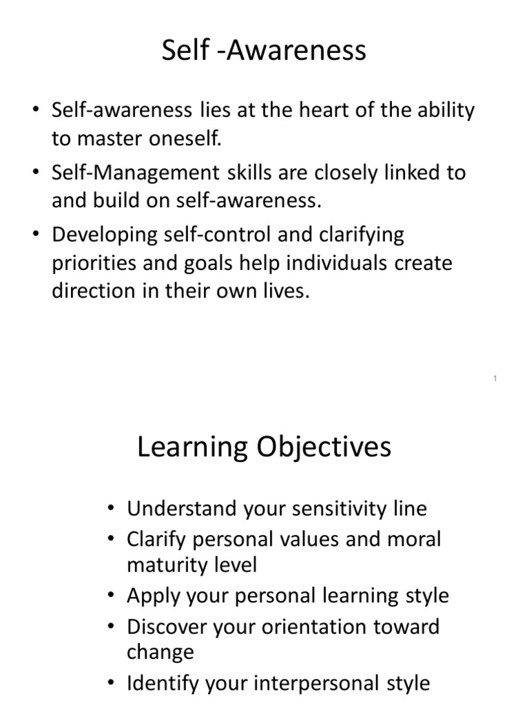 Self Awareness | PDF | Self Awareness | Psychological Concepts