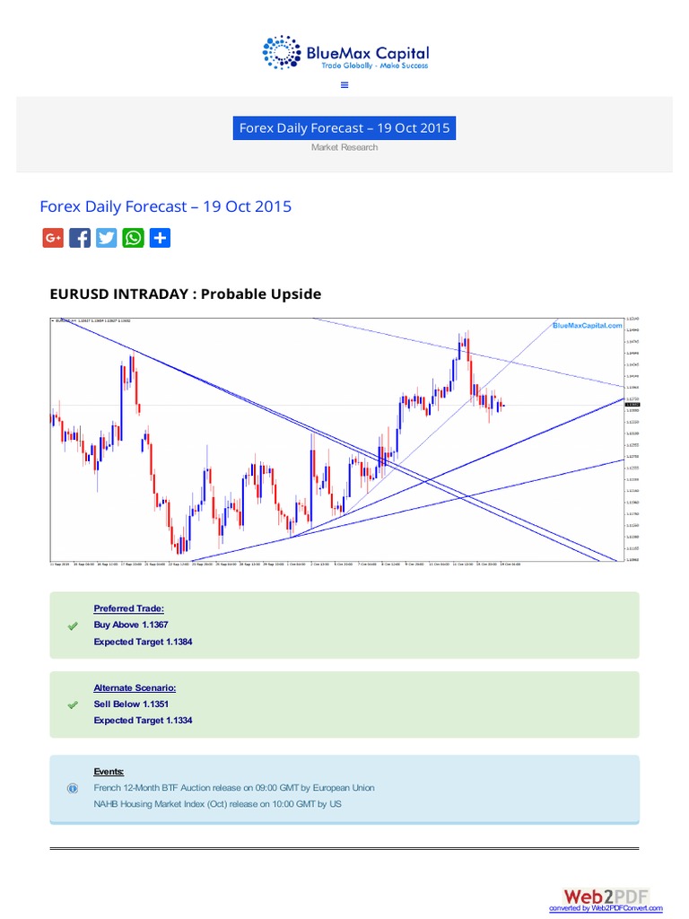 Forex Daily Forecast - 19 Oct 2015 Bluemaxcapital | PDF