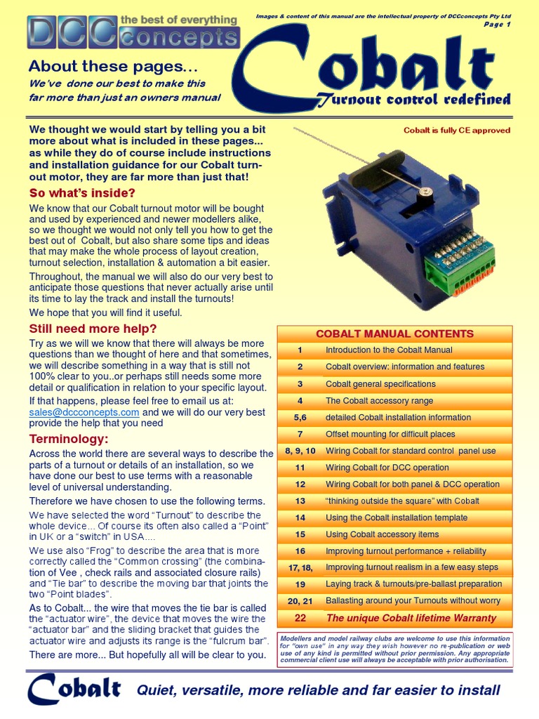 Cobalt Instructions | PDF | Switch | Relay
