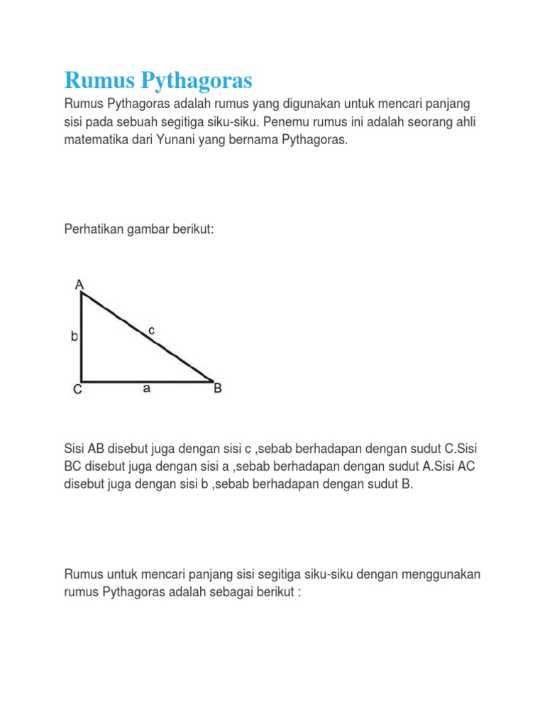Rumus Pythagoras | PDF