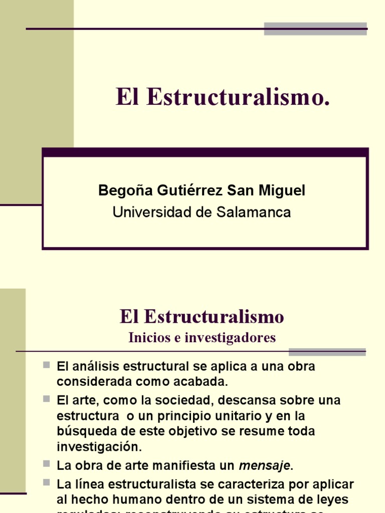 El Estructuralismo | PDF | Antropología | Lingüística