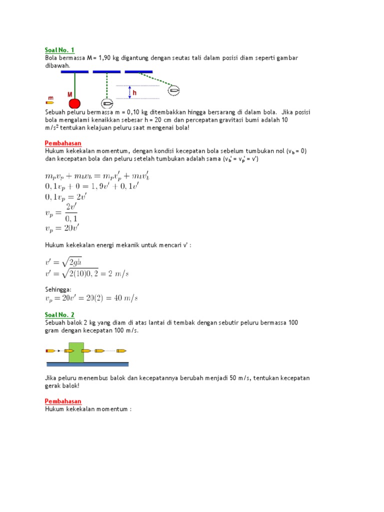 Soal Pembahasan Impuls Dan Momentum | PDF