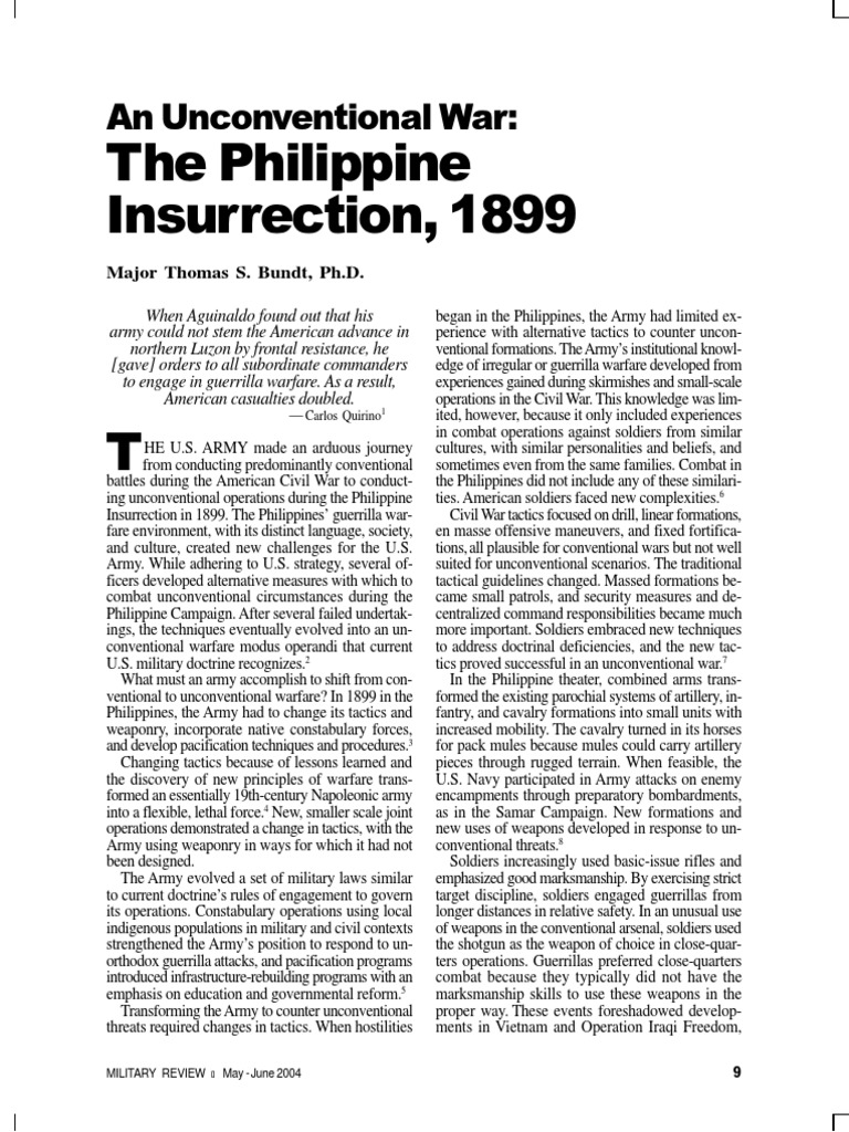 The Philippine Insurrection of 1899 - An Unconventional War | Download ...