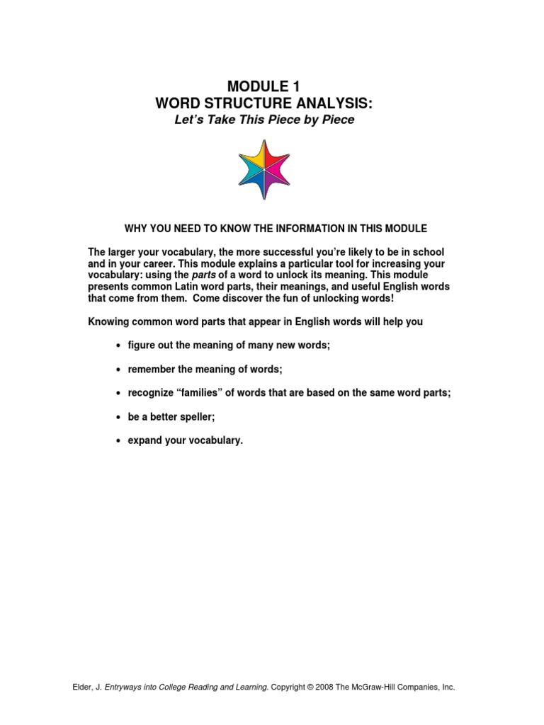 Word Structure Analysis | PDF